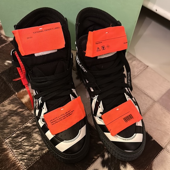 Off-White | Shoes | Offwhite High Top Sneakers Size 39 Authentic | Poshmark